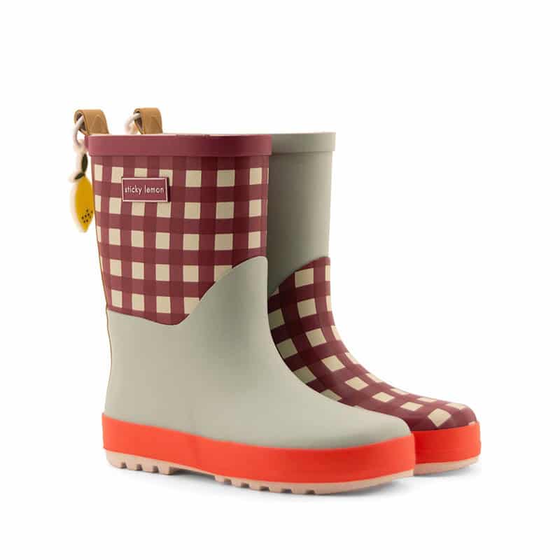 Sticky Lemon Rain Boots Gingham Special Edition Grape Gingham + Pool ...
